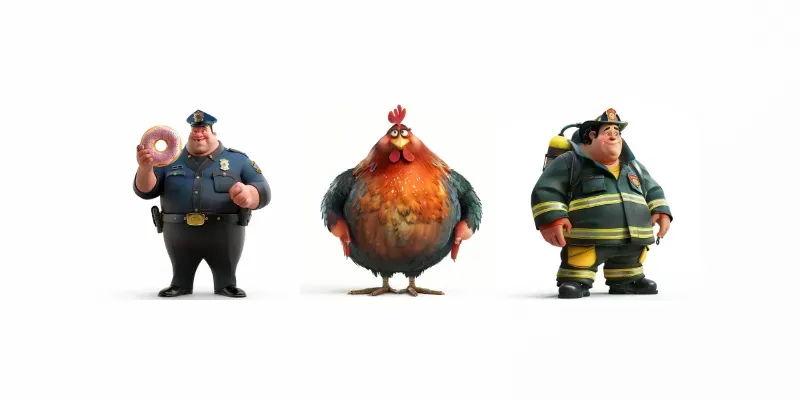Fat Characters Pixar Style Midjourney Prompt | PromptBase
