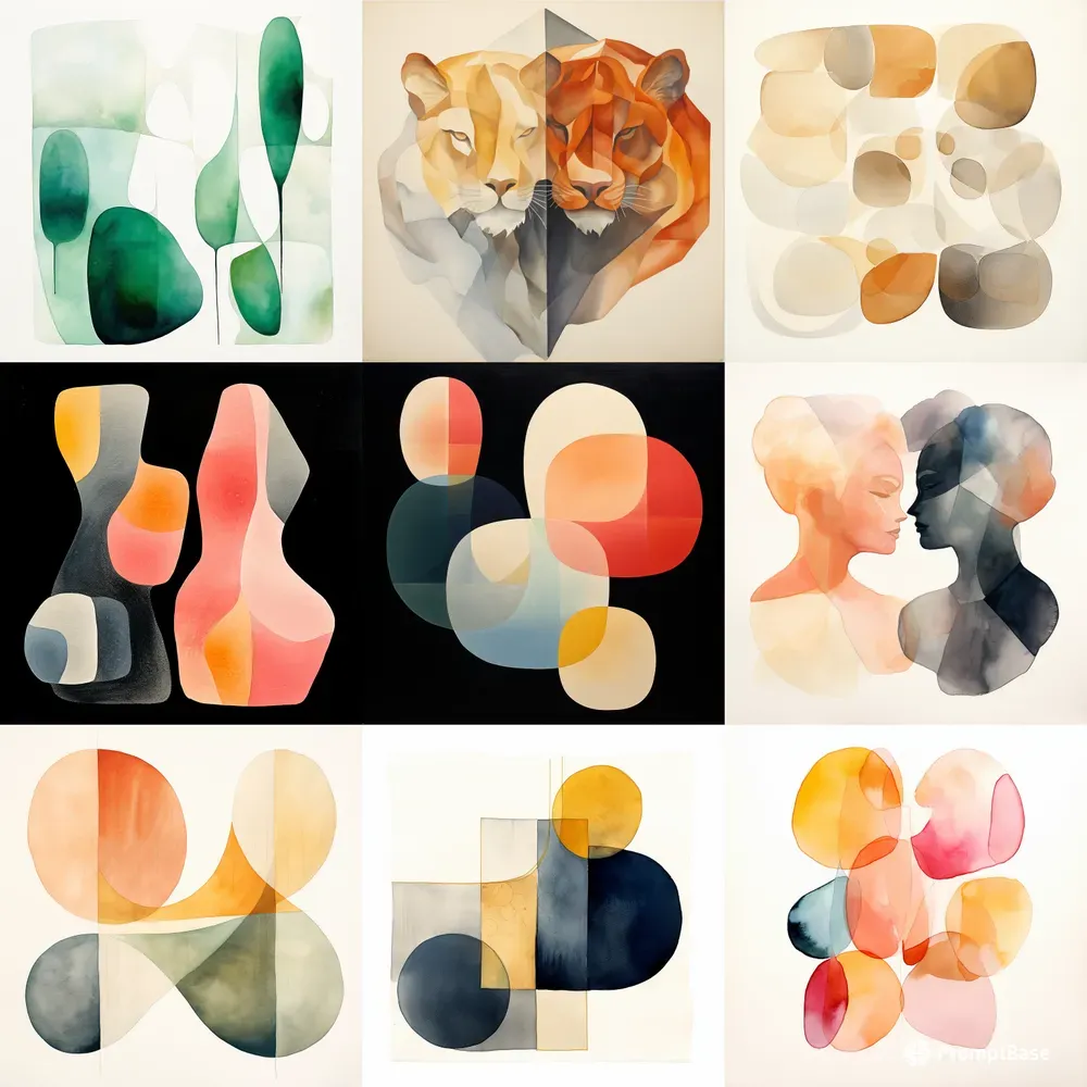 Organic Geometric Shapes Art Prints Midjourney Prompt | PromptBase