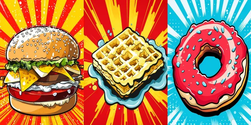 Pop Art Food Comic Style Midjourney Prompt | PromptBase