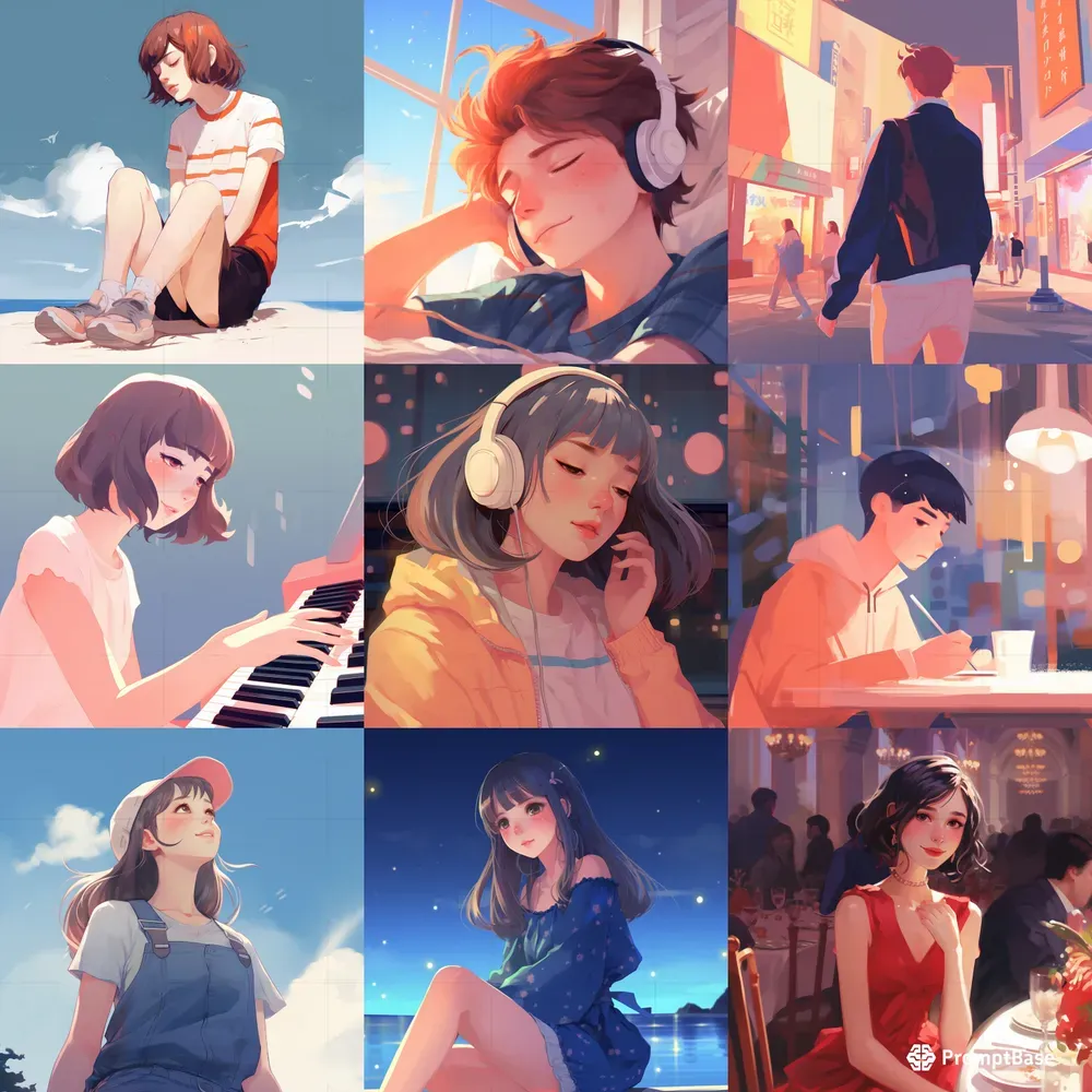 Lofi Characters Covers Midjourney Prompt | PromptBase