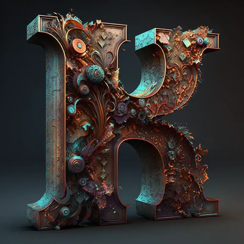 Welded Sculpture Style Alphabet Letters Midjourney Prompt | PromptBase