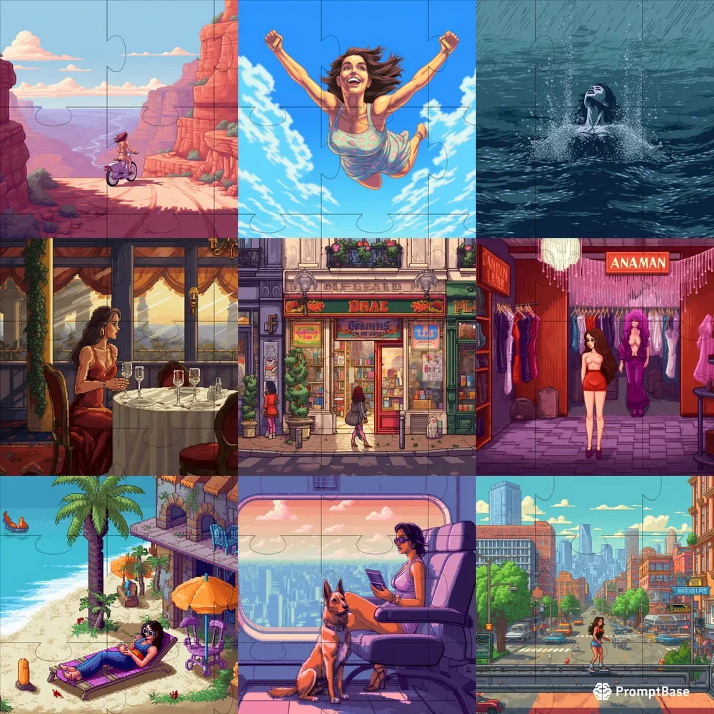 Interactive Pixel Art Creations Midjourney Prompt | PromptBase