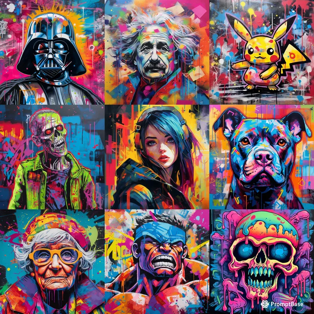 Graffiti Art Portraits Midjourney Prompt | PromptBase