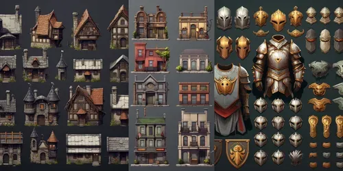 2D Game Assets Sprite Sheets Midjourney Prompt | PromptBase