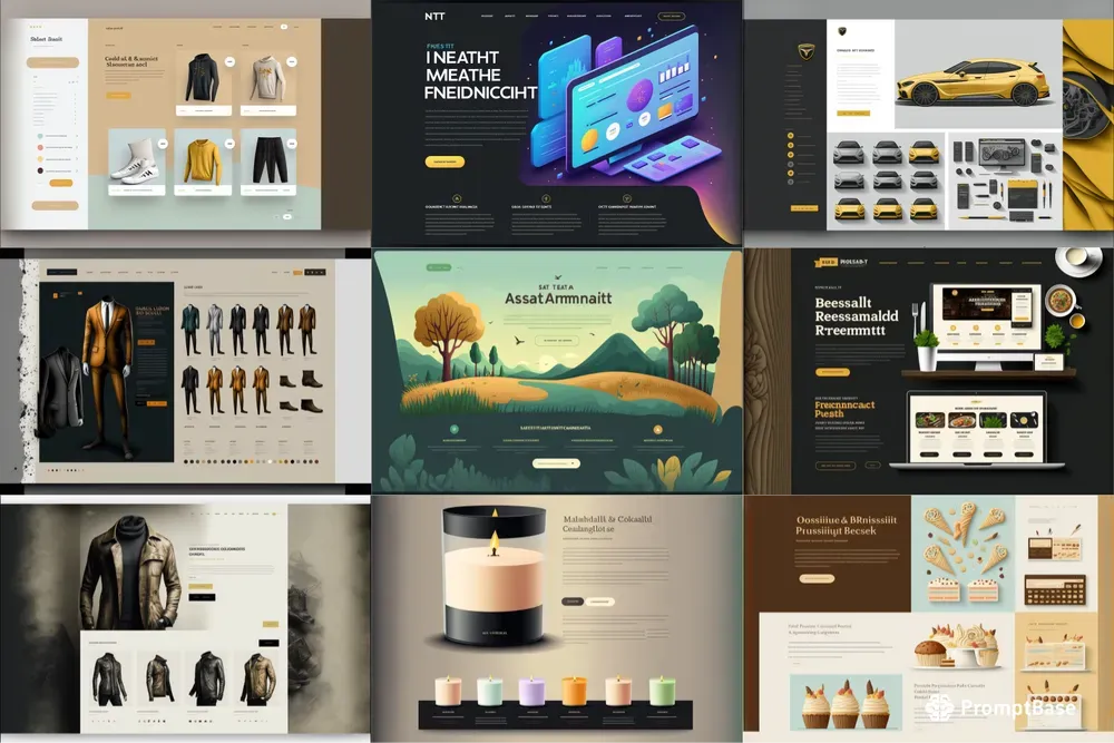 Website Mock-up Designs Midjourney Prompt | PromptBase