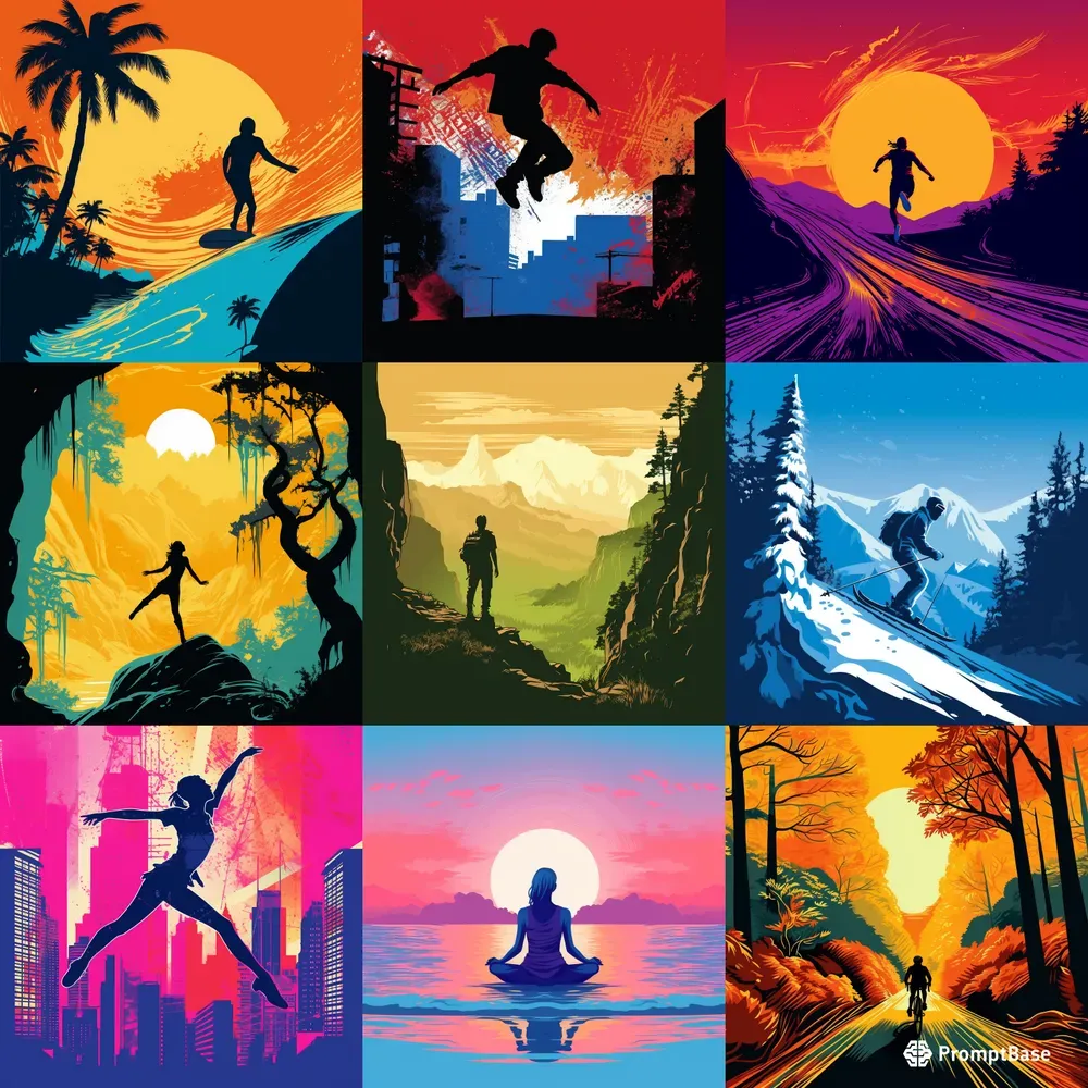 Striking Silhouette Pop Art Inspirations Midjourney Prompt | PromptBase