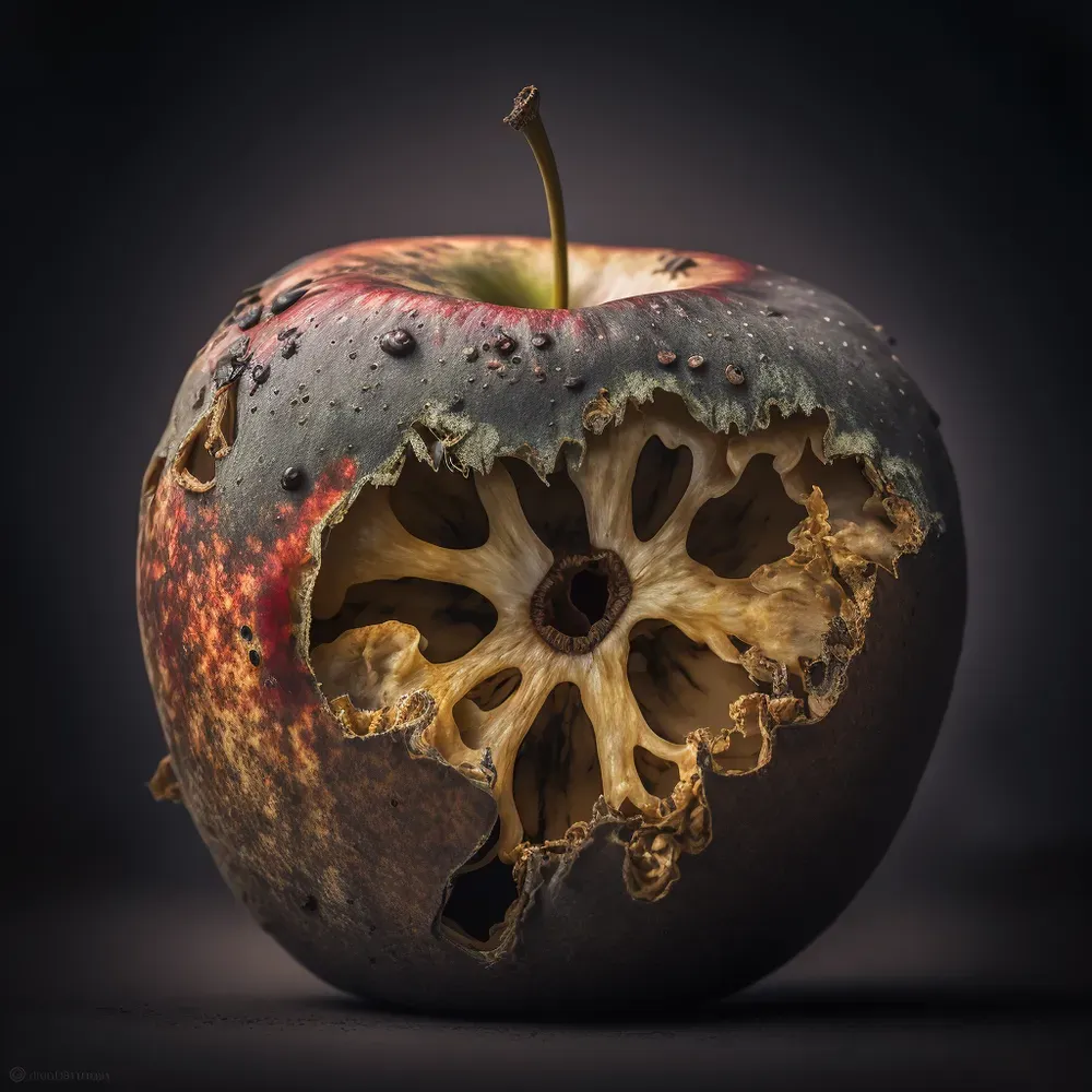 Rotten Fruits And Vegetables Midjourney Prompt | PromptBase