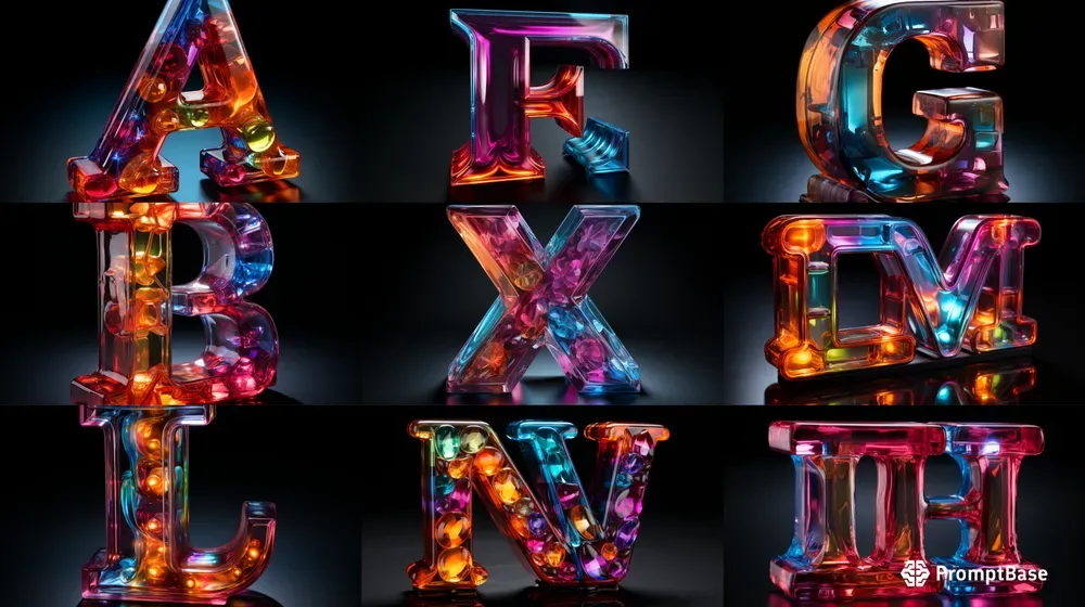Fluorescent Letters Midjourney Prompt | PromptBase