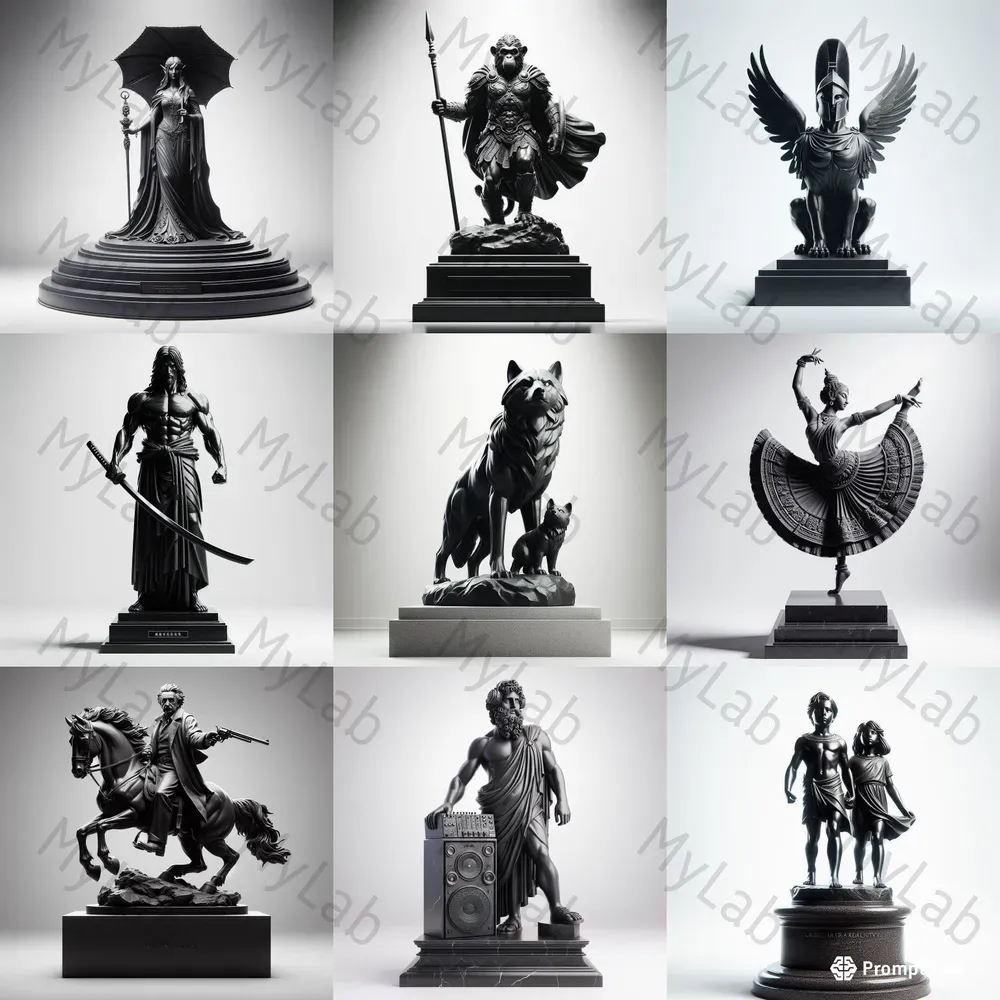 Black Statues Really HD DALL·E Prompt | PromptBase