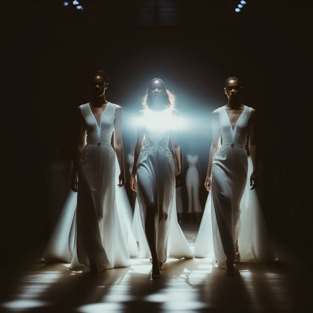 Cat Walk Models - Stage Lights Midjourney Prompt | PromptBase