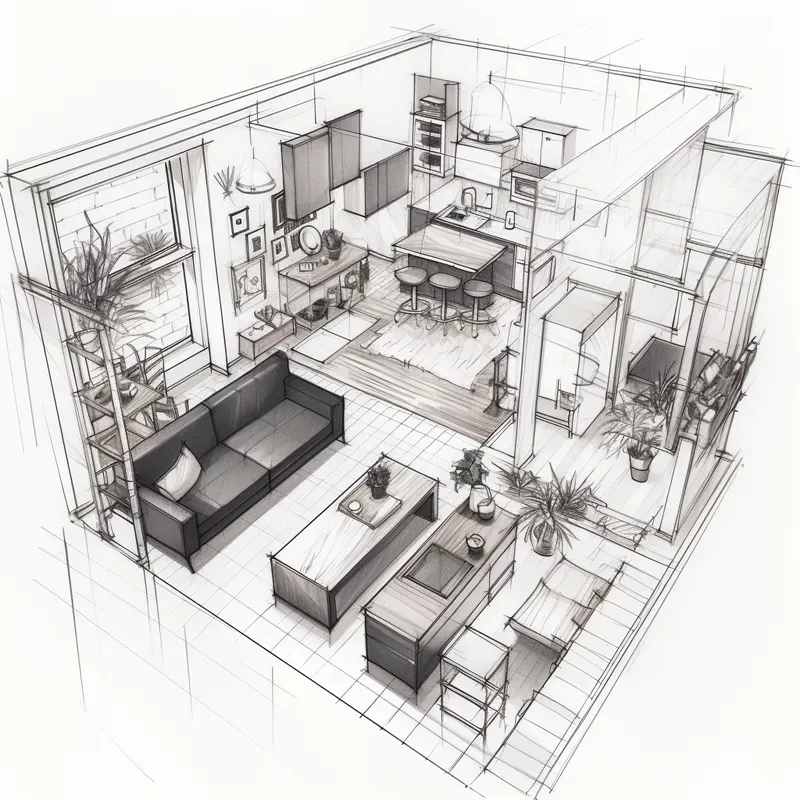 Hand Drawn House Plan Sketches Midjourney Prompt | PromptBase
