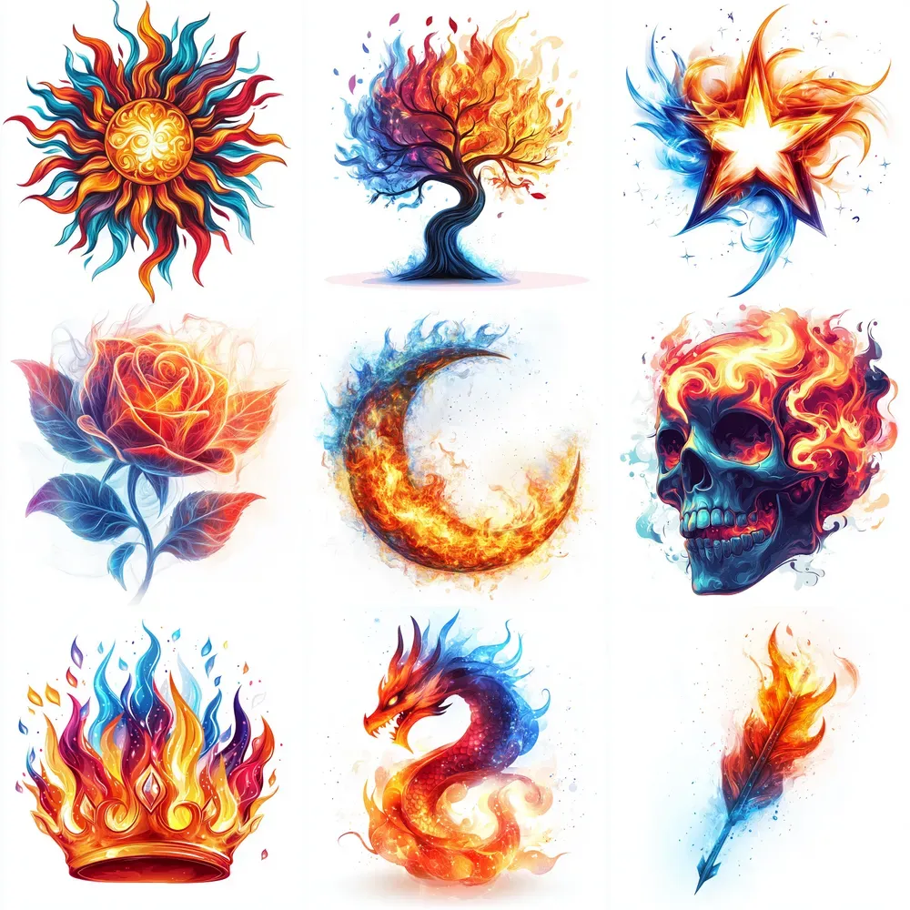 Dynamic Flame Themed Cliparts Midjourney Prompt | PromptBase