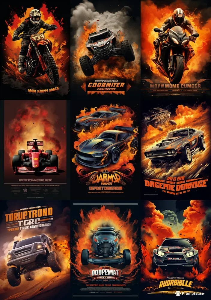 High Octane Motorsport Event Poster Art Midjourney Prompt | PromptBase