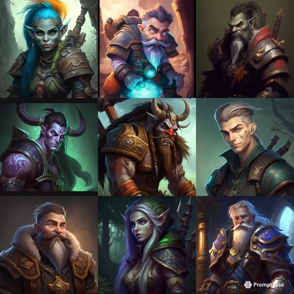 Mmorpg Nft Portraits Worlds Of Warcraft Midjourney Prompt | PromptBase