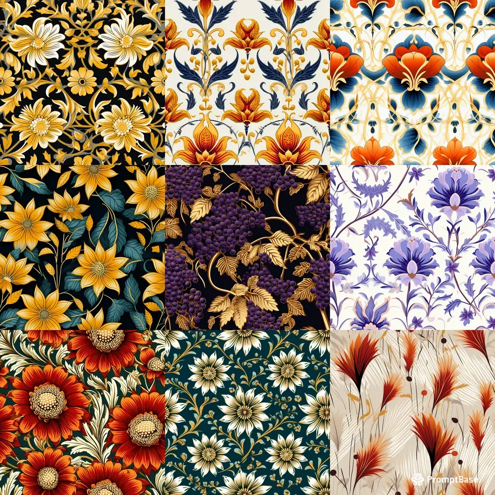 Turkish Floral Flower Patterns Midjourney Prompt | PromptBase