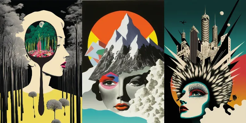 Japanese Pop-art Collage Posters Midjourney Prompt | PromptBase