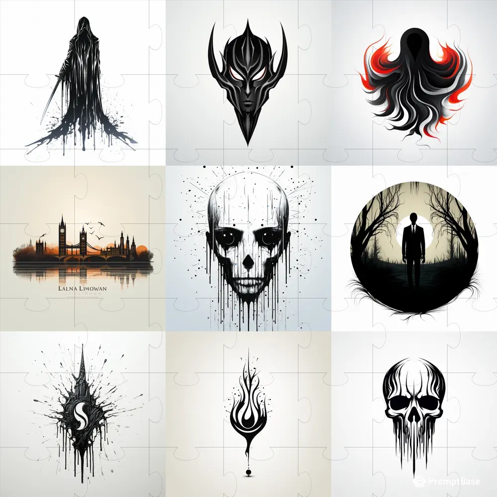 Gothic Minimalist Logo Midjourney Prompt | PromptBase