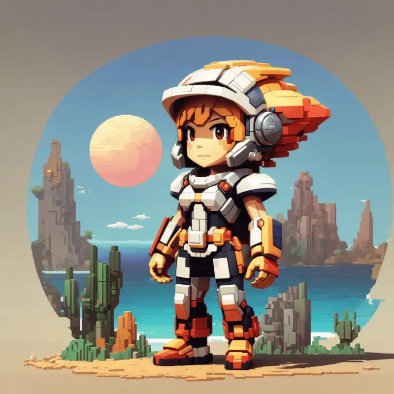 Minecraft Pixel Character Artworks Leonardo Ai Prompt | PromptBase