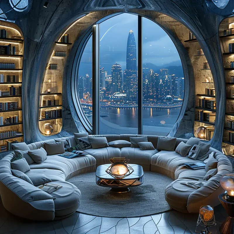 Libraries In Cyber Cities Midjourney Prompt | PromptBase