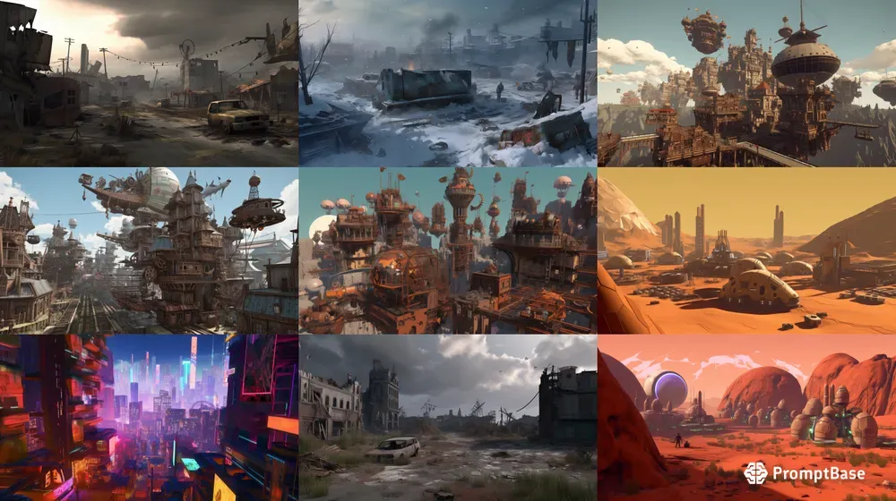 3D Cinematic Game Scenes Concept Art Midjourney Prompt | PromptBase
