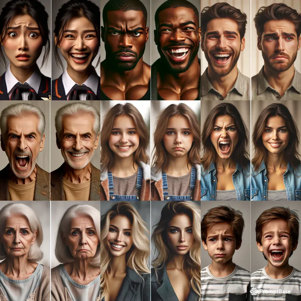 Dual Emotions DALL·E Prompt | PromptBase