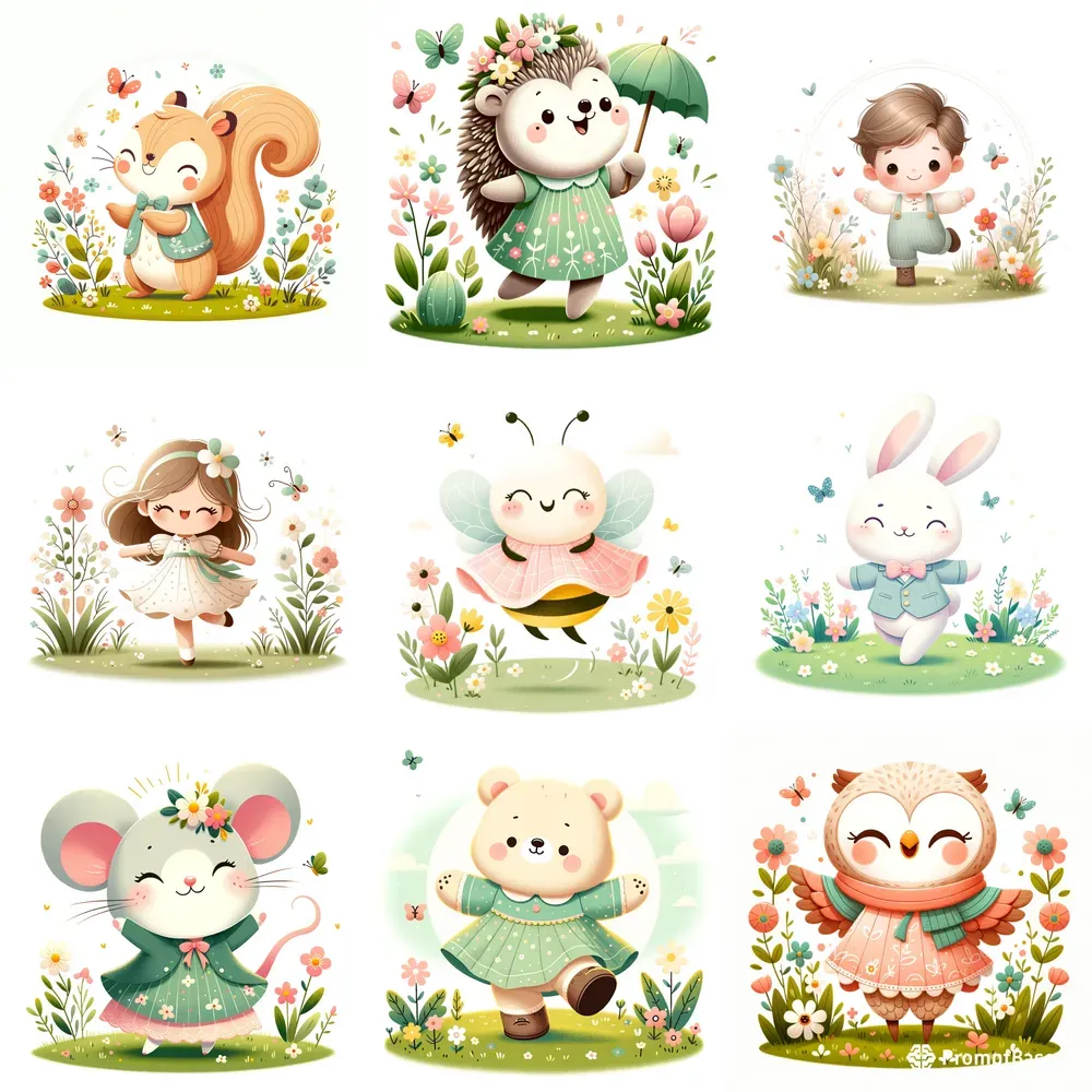 Spring Characters DALL·E Prompt | PromptBase