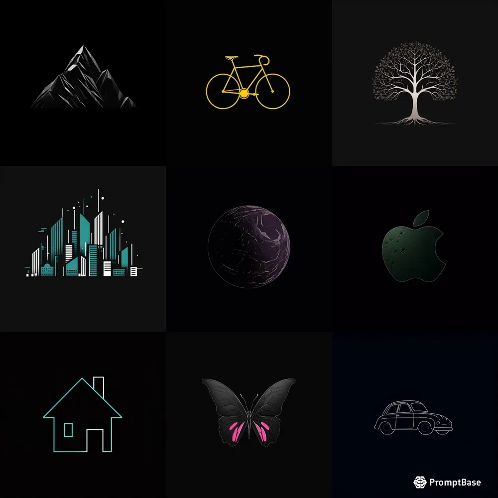 Night Mode Logos Midjourney Prompt | PromptBase