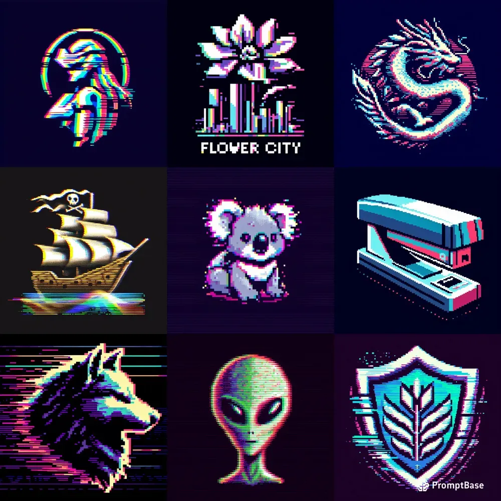 Vaporware Retro Logos DALL·E Prompt | PromptBase