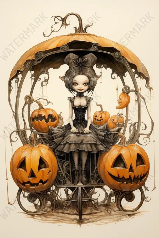 Vintage Halloween Postcards Gothic Posters Midjourney Prompt | PromptBase