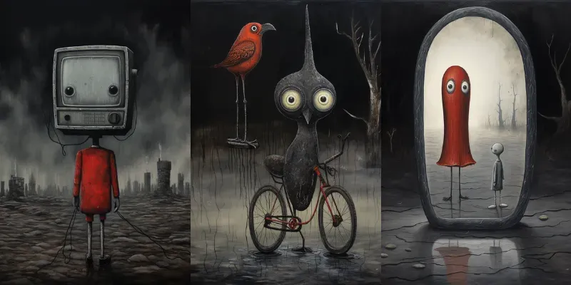 Gothic Surrealism Art Poster Postcards Midjourney Prompt | PromptBase