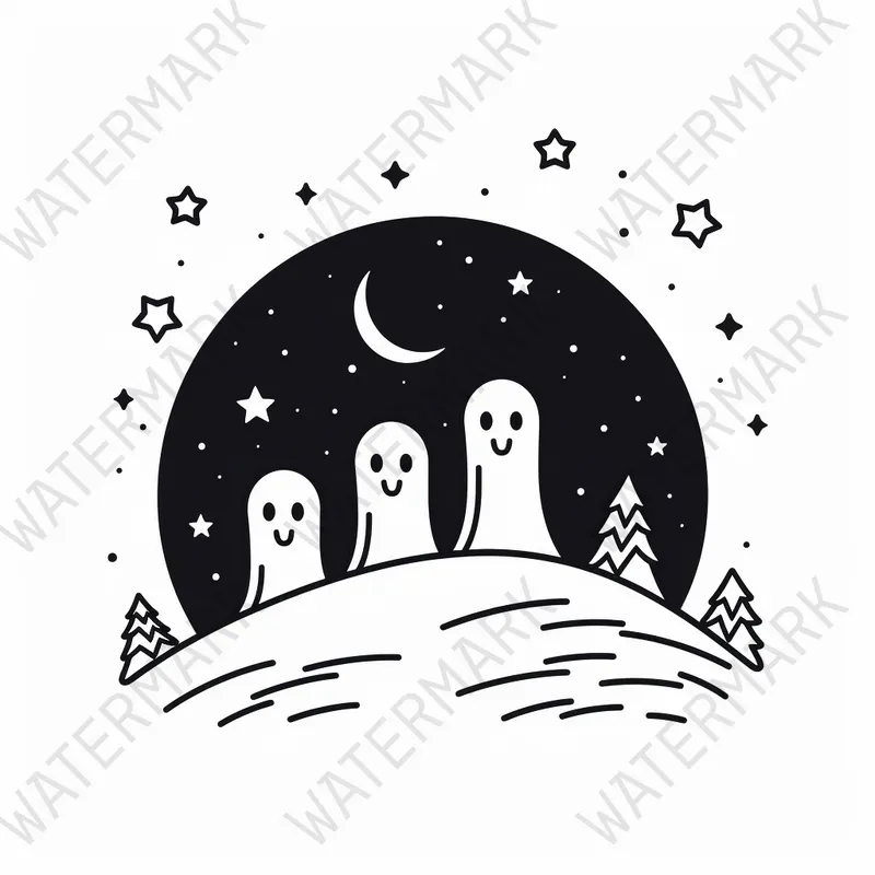 Gothic Outline Icons Cartoon Tshirts Midjourney Prompt | PromptBase