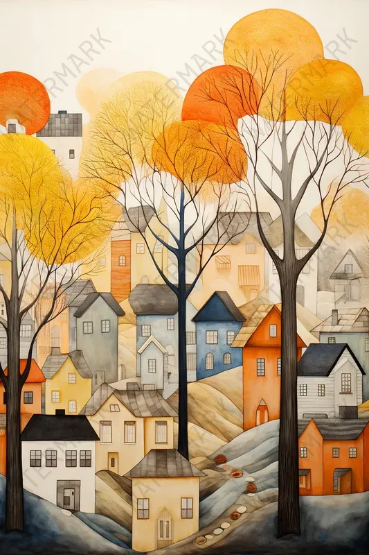 Autumn Postcards Fall Posters Art Prints Midjourney Prompt | PromptBase