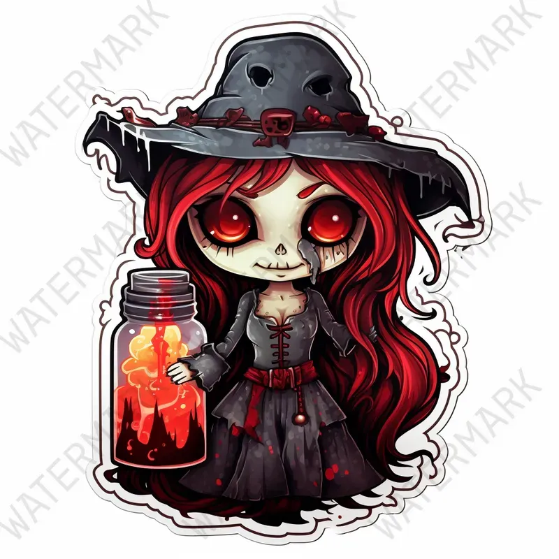 Halloween Stickers Funny Gothic Tshirts Midjourney Prompt | PromptBase