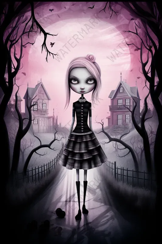 Cute Gothic Postcards Quirky Art Posters Midjourney Prompt | PromptBase