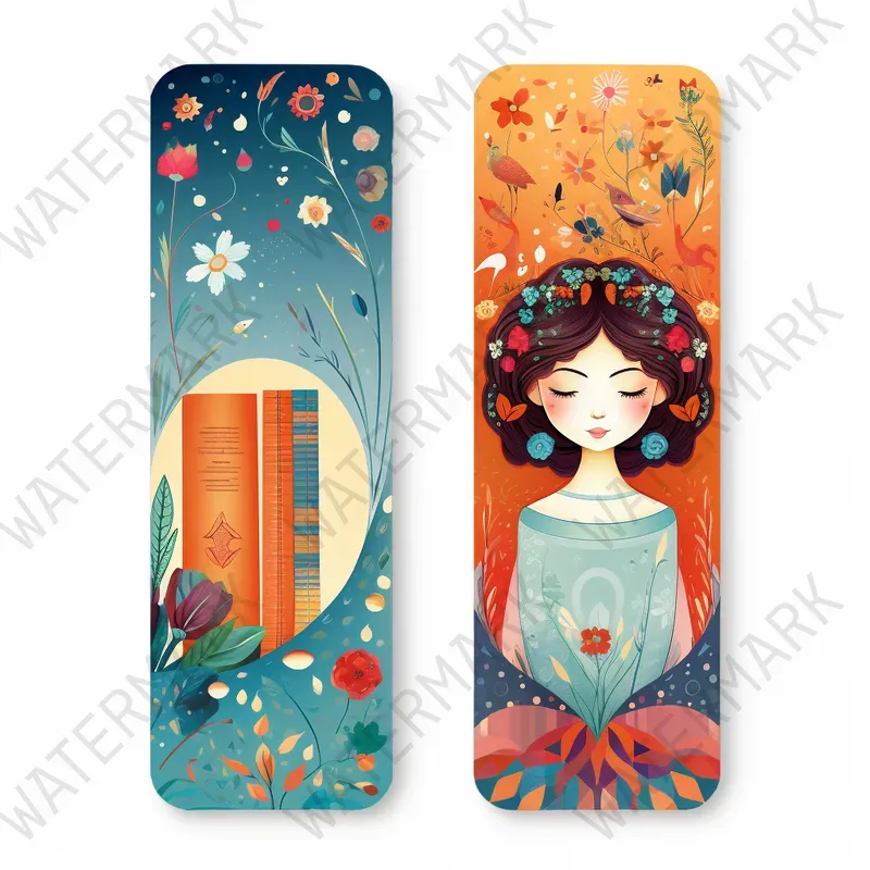 Bookmarks For Books Folk Art Landscapes Midjourney Prompt | PromptBase