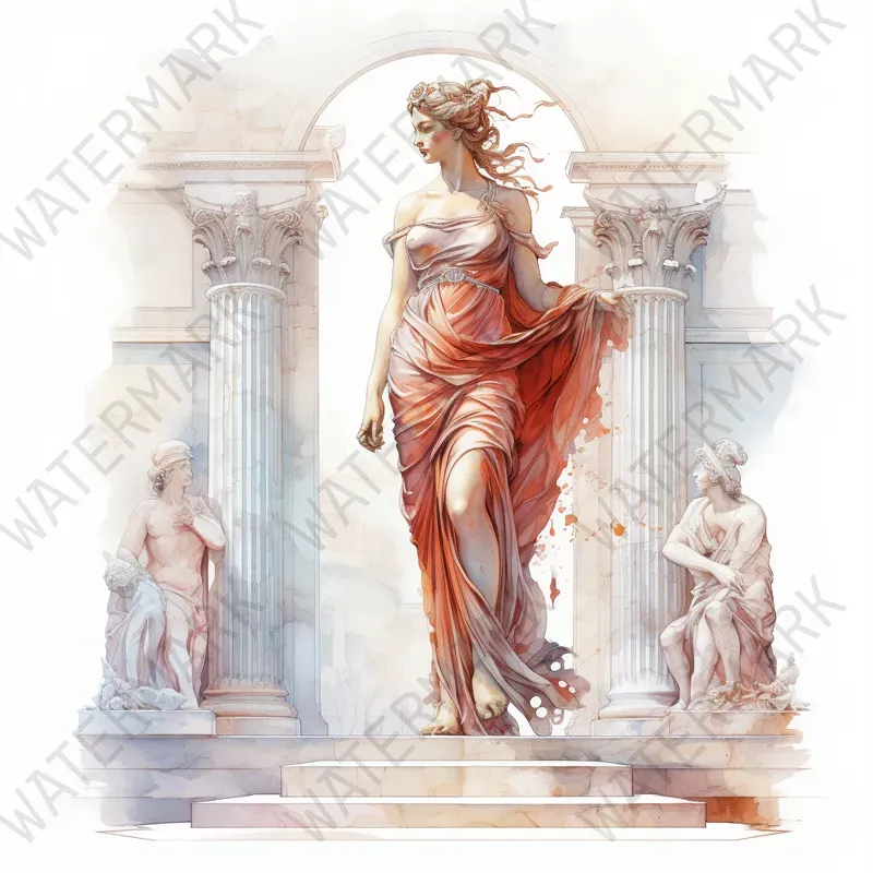 Roman Empire Watercolor Historic Cliparts Midjourney Prompt | PromptBase