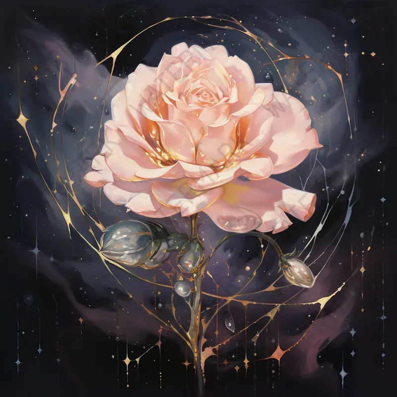 Gold Astral Illustrations Realism Art Midjourney Prompt | PromptBase