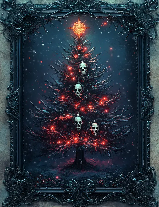 Dark Fantasy Gothic Christmas Papers Midjourney Prompt | PromptBase