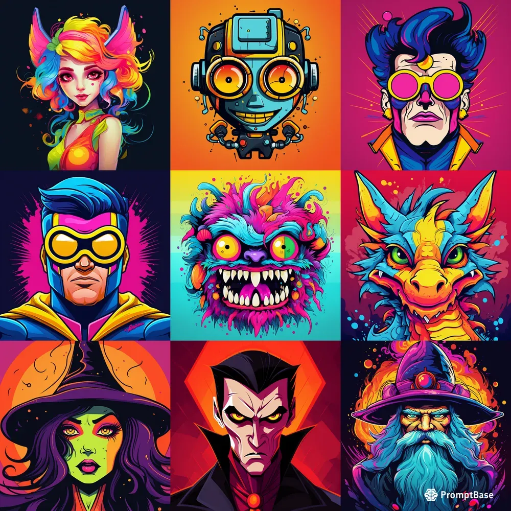 Pop Cartoon Avatars Midjourney Prompt | PromptBase