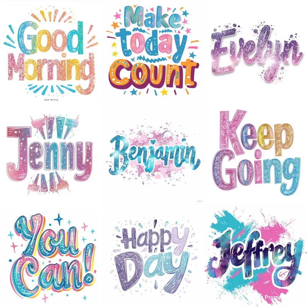 Glitter Typography Texts Midjourney Prompt | PromptBase
