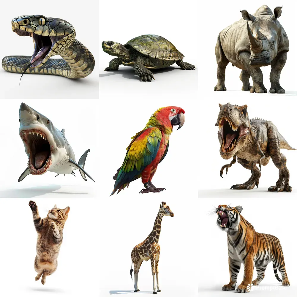 Professional Full Body Photos Of Animals Midjourney Prompt | PromptBase