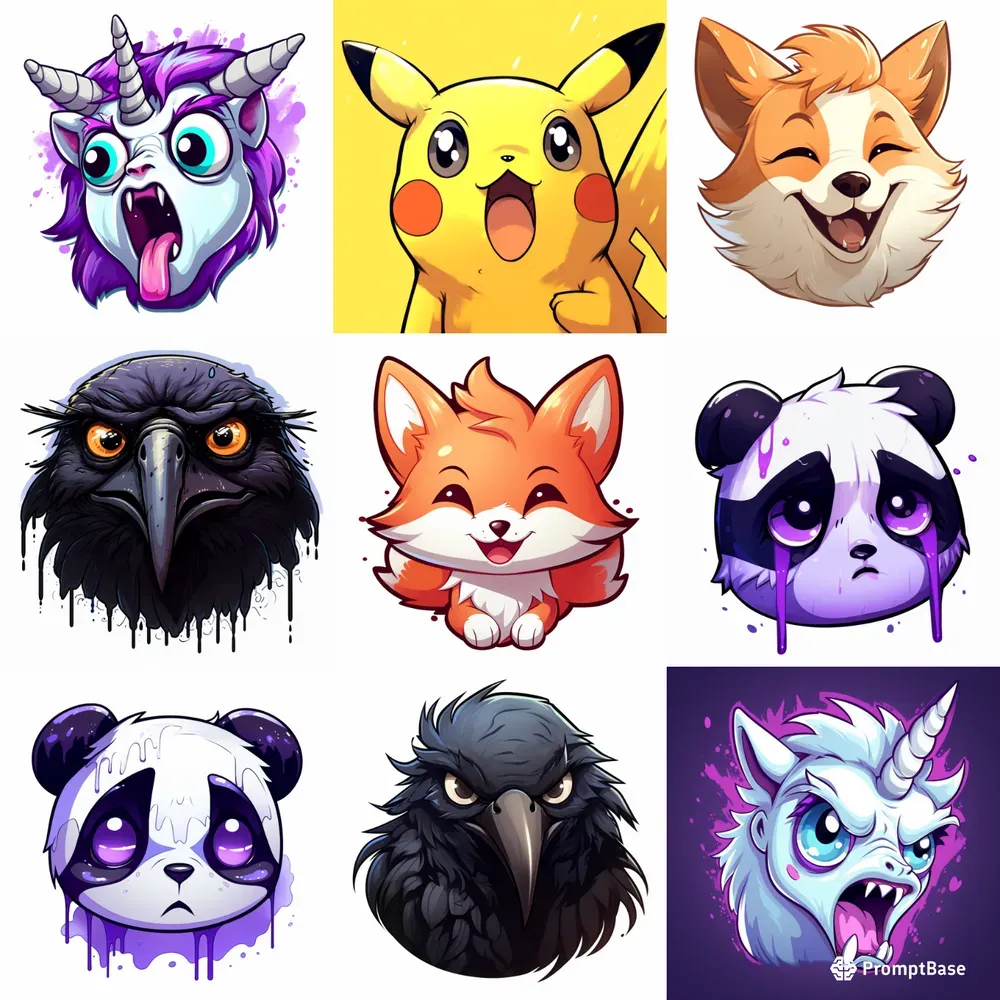 Custom Twitch Emotes Midjourney Prompt | PromptBase