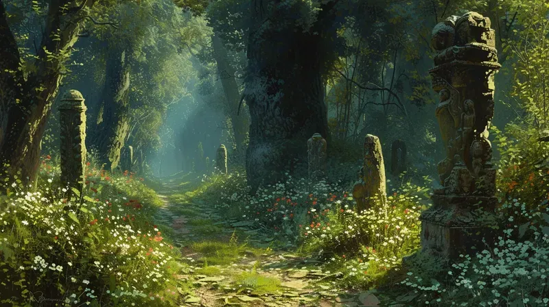 Spring Fantasy RPG Landscapes Midjourney Prompt | PromptBase