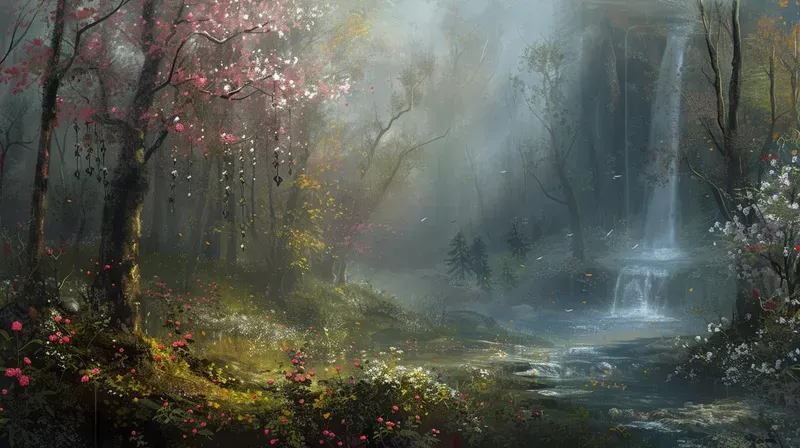 Spring Fantasy RPG Landscapes Midjourney Prompt | PromptBase