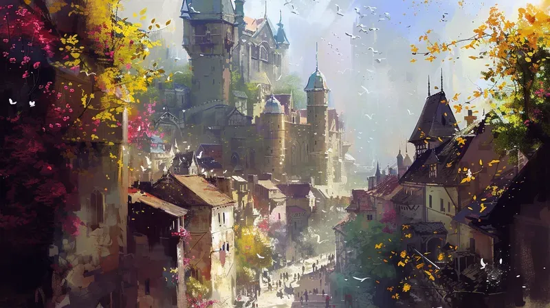 Spring Fantasy RPG Landscapes Midjourney Prompt | PromptBase
