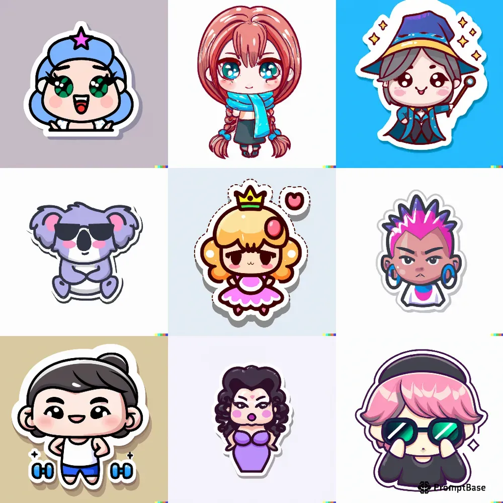 Chibi Characters Stickers DALL·E Prompt | PromptBase