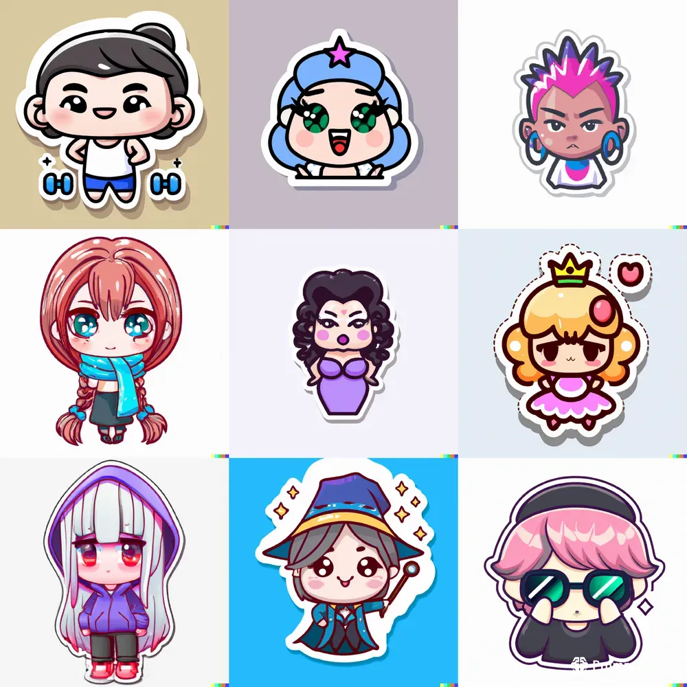 Chibi Characters Stickers DALL·E Prompt | PromptBase