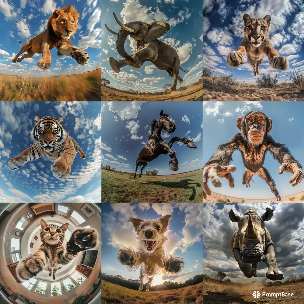 Capturing The Moments Distorted Animals Midjourney Prompt | PromptBase