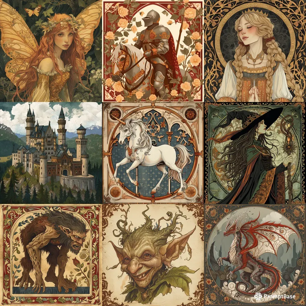 Medieval Book Illustrations Midjourney Prompt | PromptBase