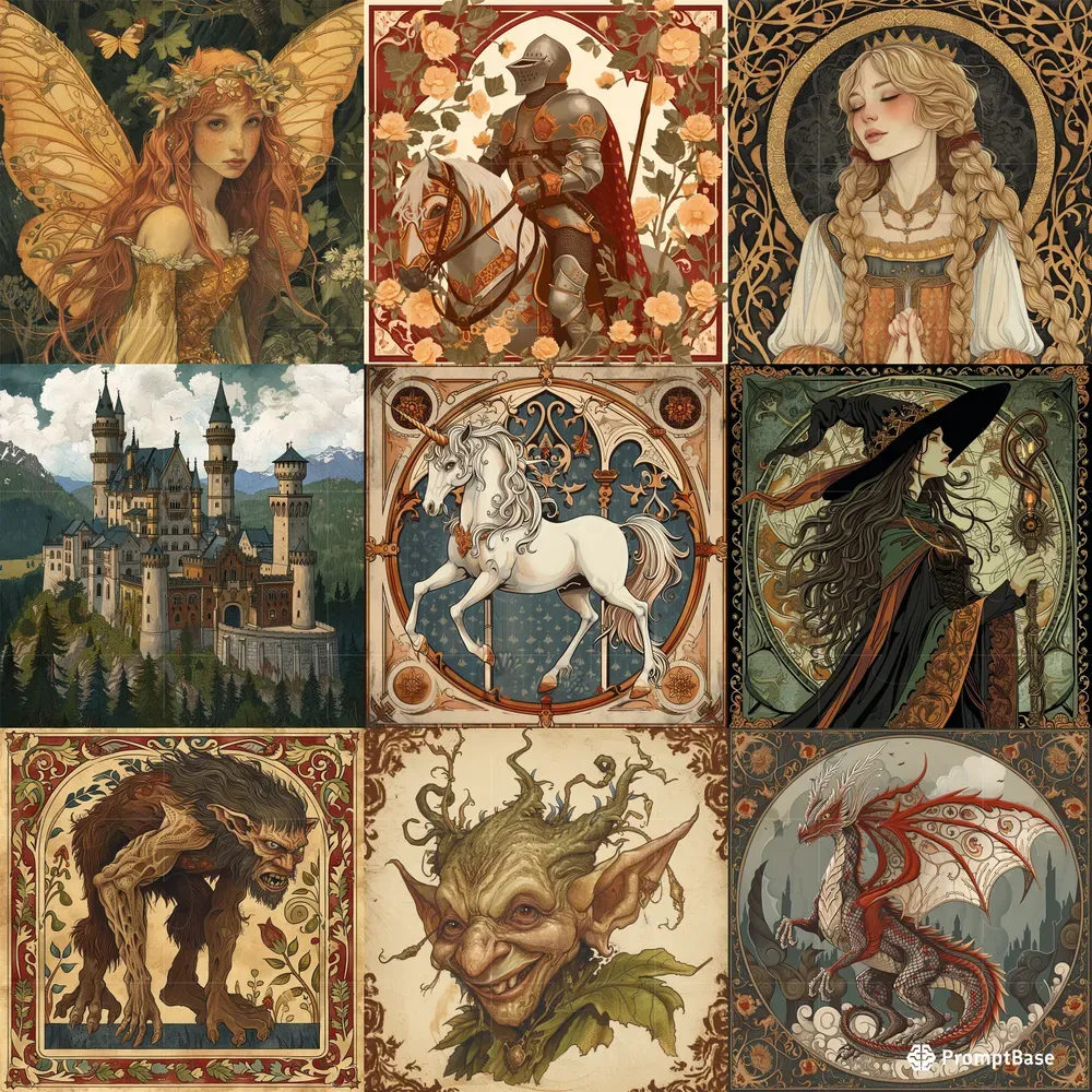 Medieval Book Illustrations Midjourney Prompt | PromptBase